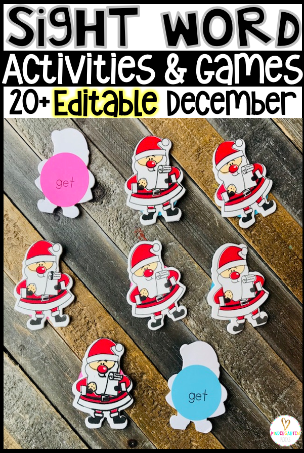 December Sight Word Games Christmas Activities - Kindergarten Rocks ...