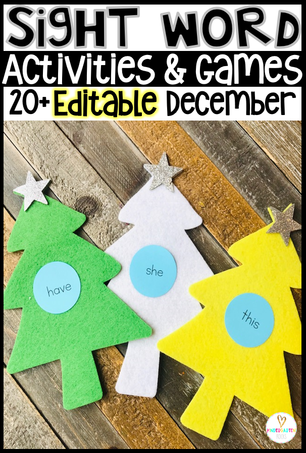 December Sight Word Games Christmas Activities - Kindergarten Rocks ...