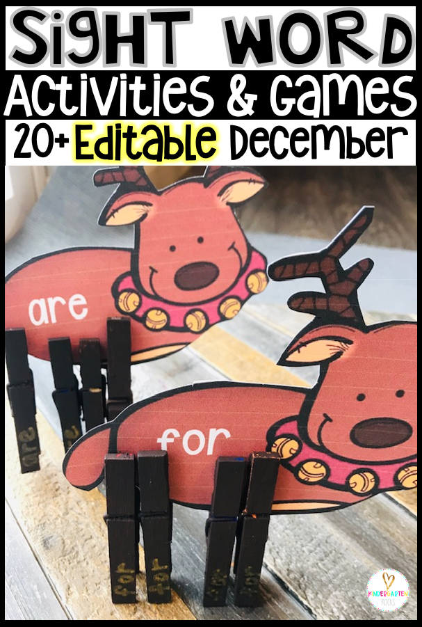 December Sight Word Games Christmas Activities - Kindergarten Rocks ...