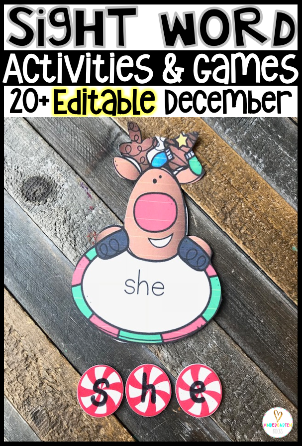 December Sight Word Games Christmas Activities - Kindergarten Rocks ...
