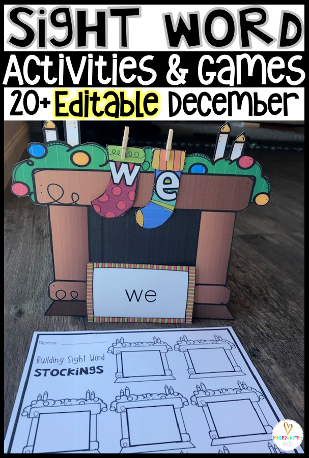 December Sight Word Games Christmas Activities - Kindergarten Rocks ...