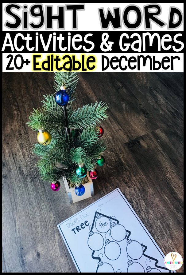 December Sight Word Games Christmas Activities - Kindergarten Rocks ...