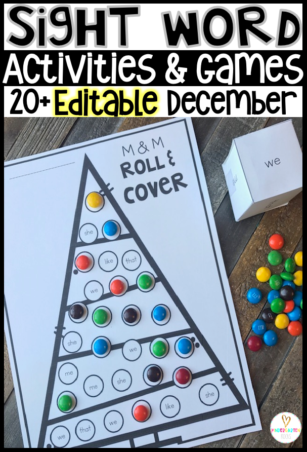 December Sight Word Games Christmas Activities - Kindergarten Rocks ...