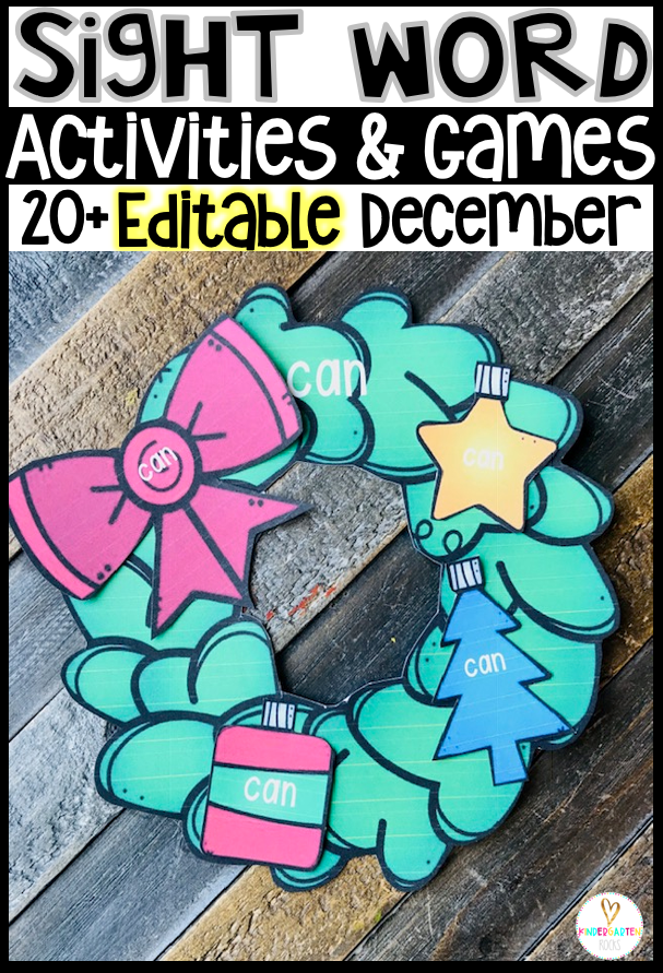 December Sight Word Games Christmas Activities - Kindergarten Rocks ...
