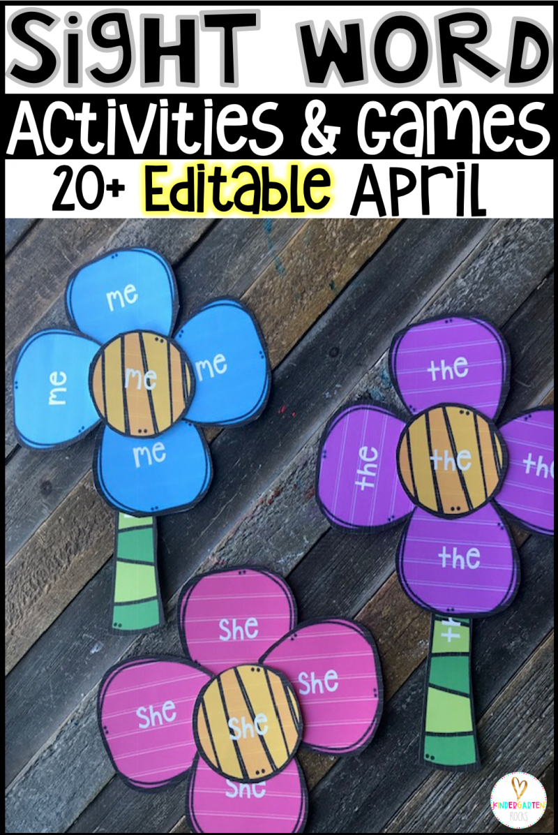 Editable Spring Sight Word Games Kindergarten - Kindergarten Rocks ...