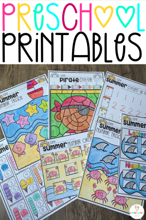 Summer Printables for Preschool Getting Ready for Kindergarten