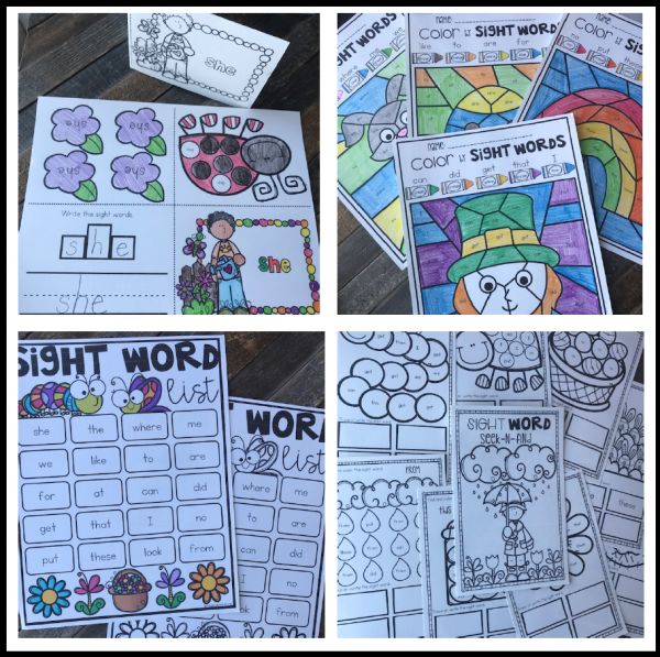 Editable Sight Word Games, Printables & Activities March Spring Weather