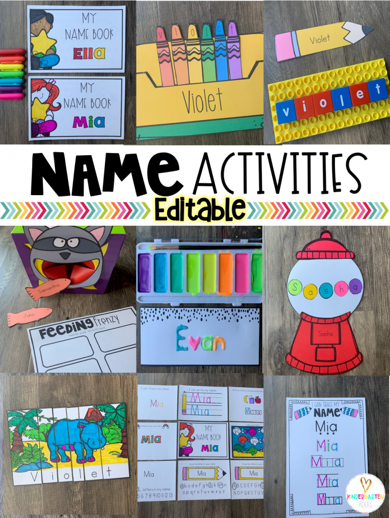 Editable Name Activities - Kindergarten Rocks Resources