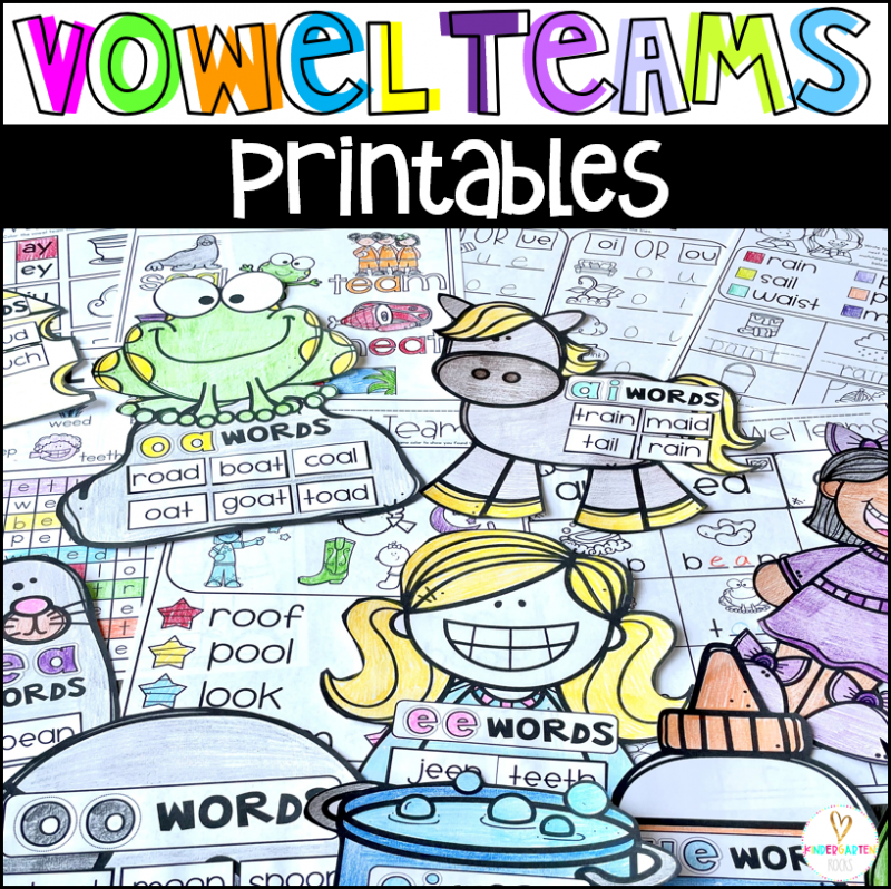 Vowel Teams Printables - Kindergarten Rocks Resources
