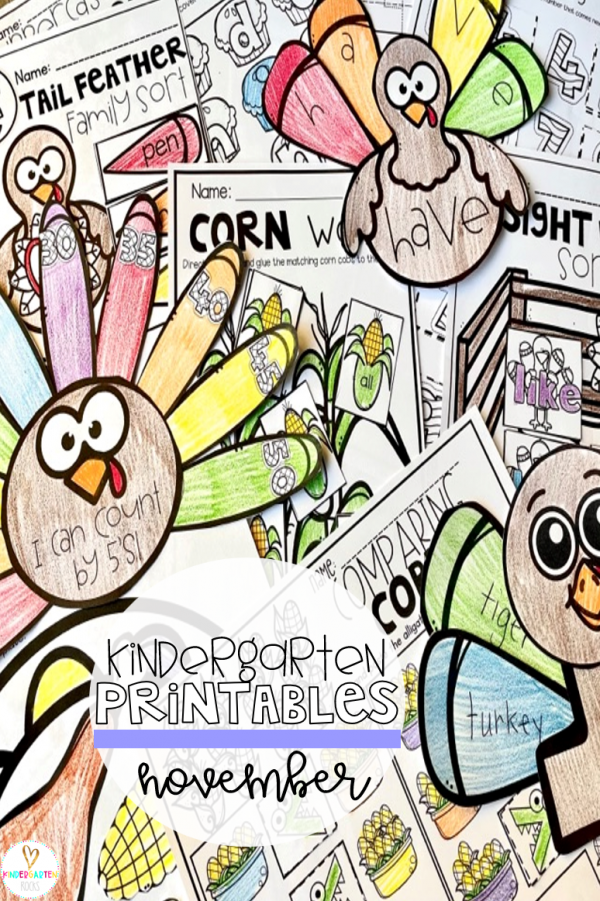 November Math and Literacy Thankful Printables - Kindergarten Rocks ...