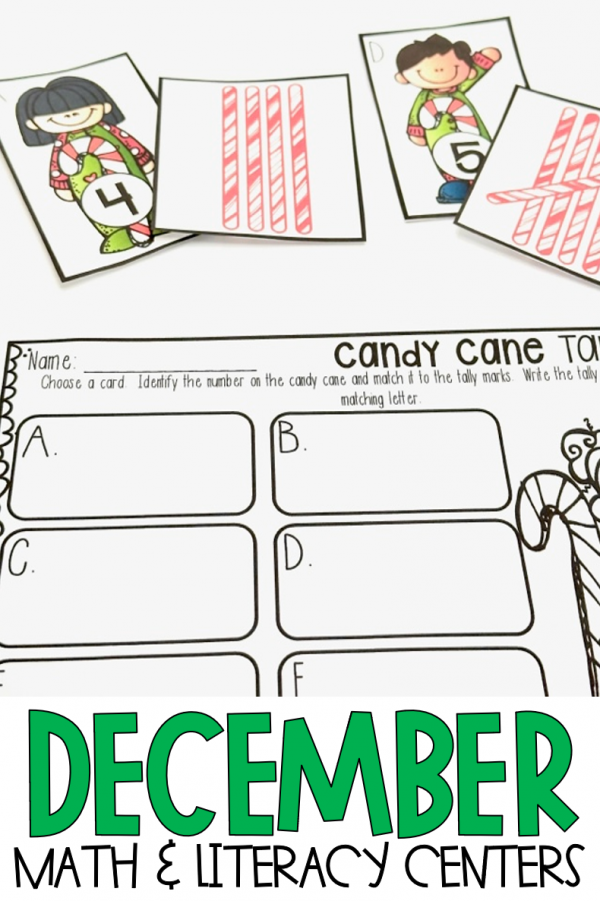 December Math and Literacy Centers for Kindergarten - Kindergarten ...