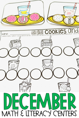 December Math and Literacy Centers for Kindergarten - Kindergarten ...