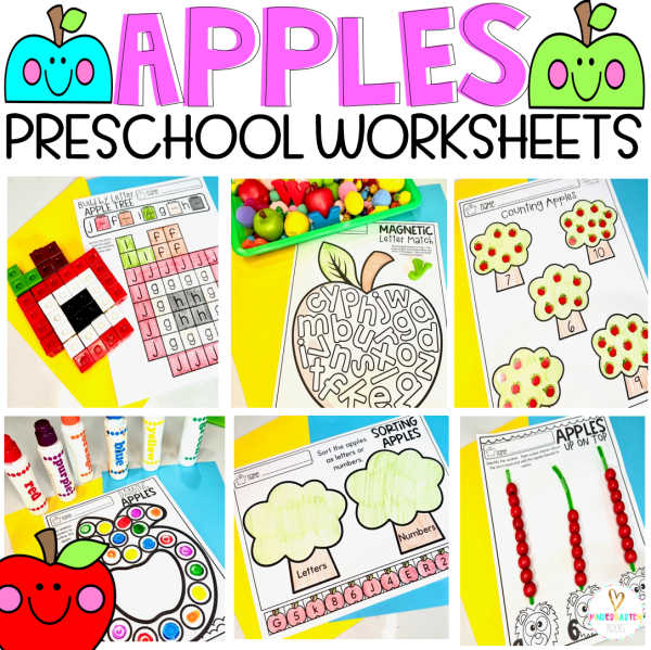 Apple Worksheets for Preschool - Kindergarten Rocks Resources