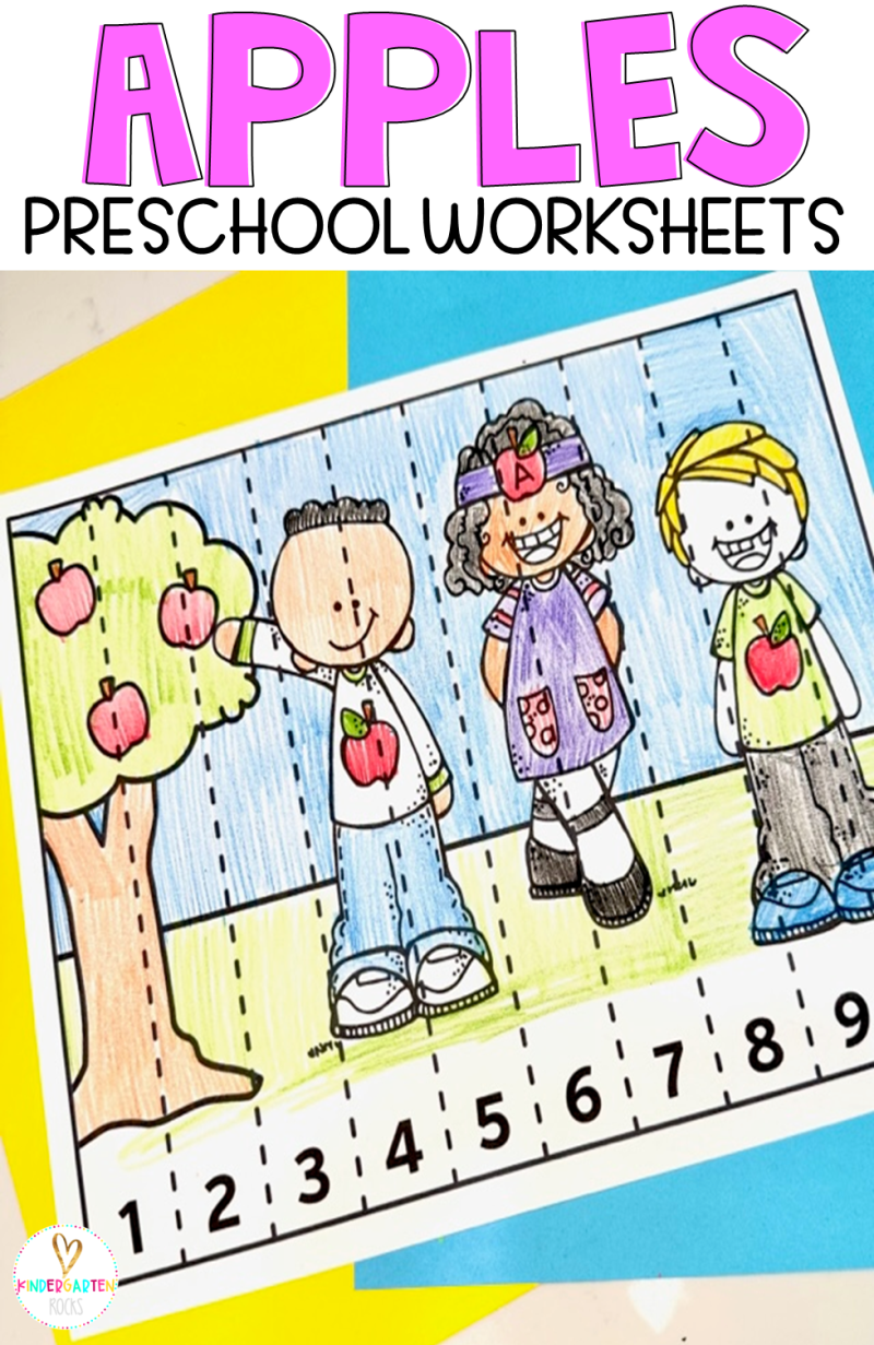 Apple Worksheets for Preschool - Kindergarten Rocks Resources