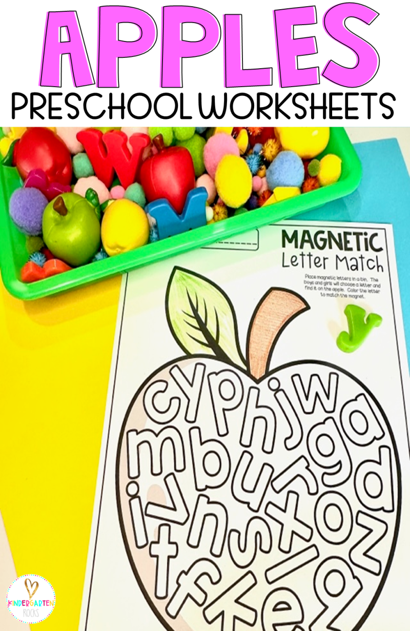 Apple Worksheets for Preschool - Kindergarten Rocks Resources