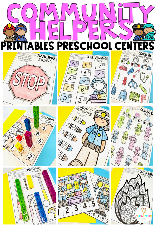 Community Helpers Math and Literacy Worksheets - Kindergarten Rocks ...