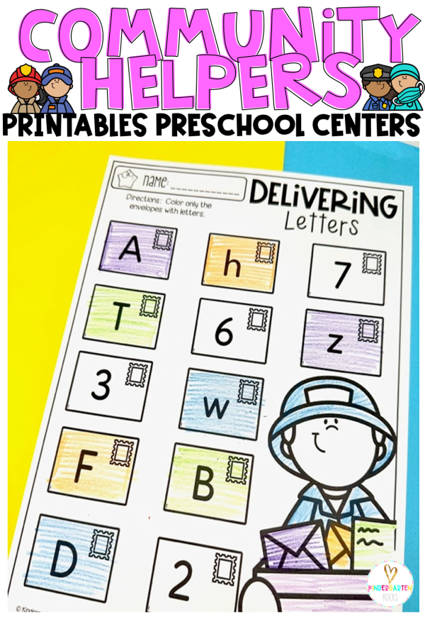 Community Helpers Math and Literacy Worksheets - Kindergarten Rocks ...