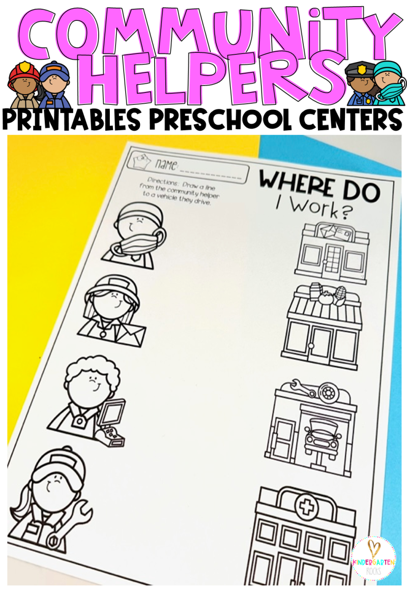 Community Helpers Math and Literacy Worksheets - Kindergarten Rocks ...