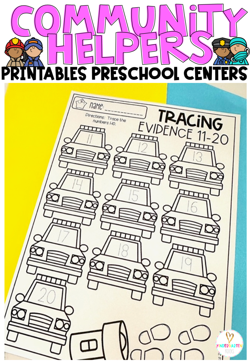 Community Helpers Math and Literacy Worksheets - Kindergarten Rocks ...